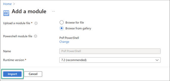 Run PnP PowerShell from Azure Automation | Denis Molodtsov Blog