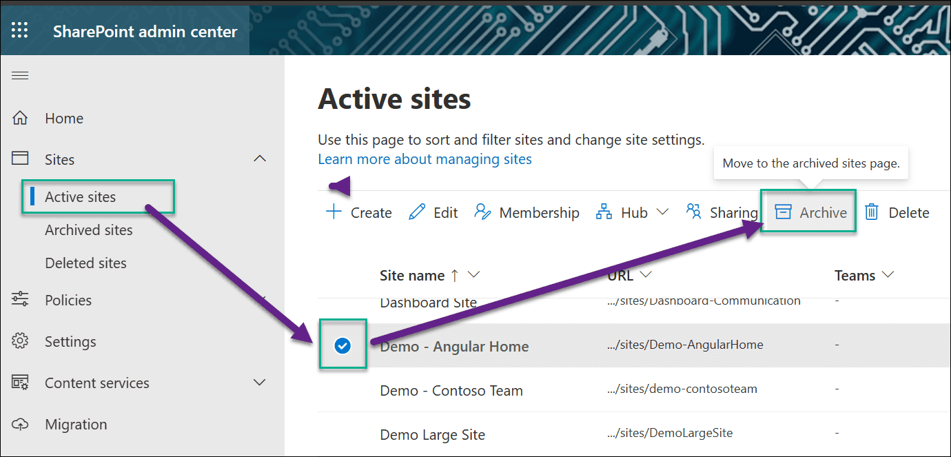 Archive SharePoint Online Sites Using M365 Archive Feature | Denis ...