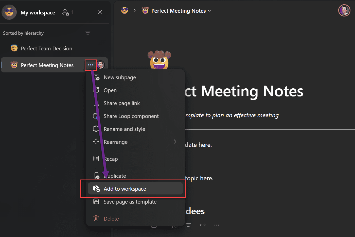 Copy Microsoft Loop Pages between Workspaces | Denis Molodtsov Blog