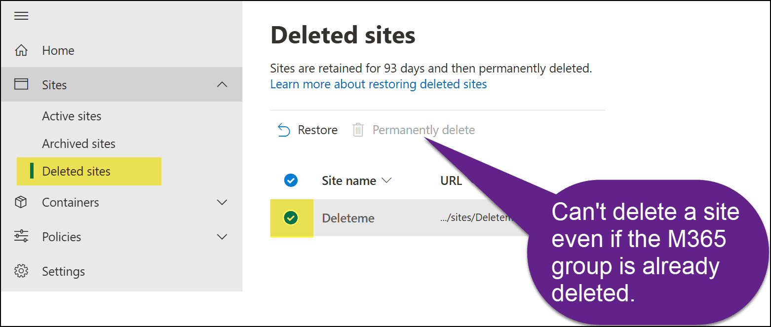 Hard Delete - MS Team, Microsoft 365 Group and Site | Denis Molodtsov Blog